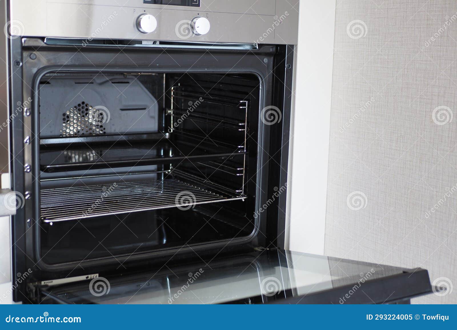 Open electric oven at home stock image. Image of modern - 293224005