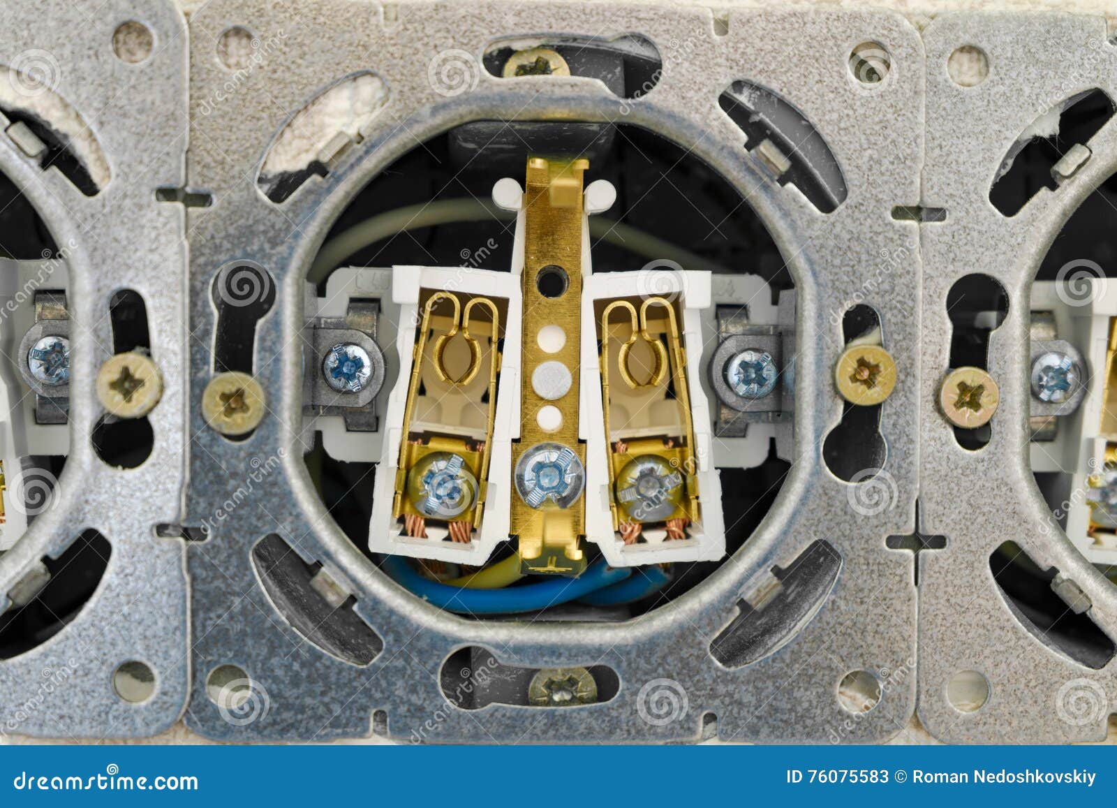 Open electric socket strip stock image. Image of electric - 76075583