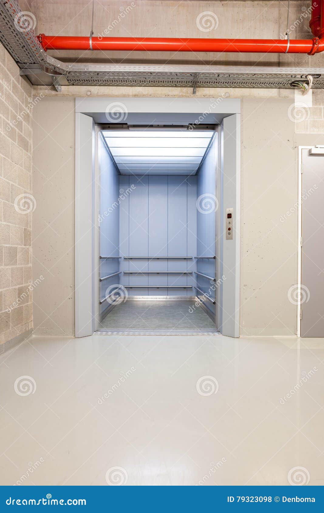 Open elevator in the hall stock photo. Image of open - 79323098