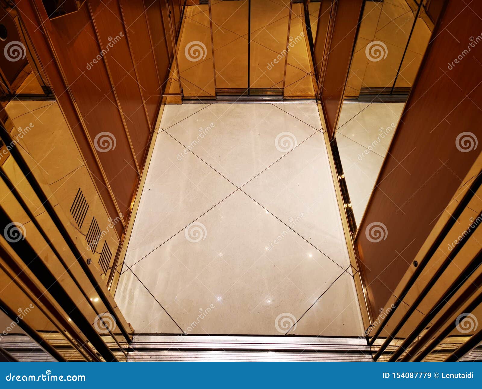 Open Elevator- Open Doors Down View Stock Image - Image of elevator ...