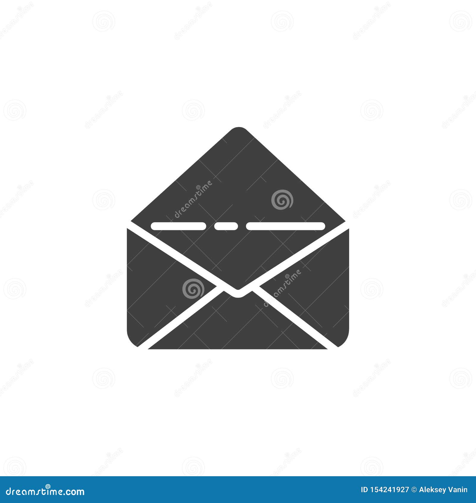 Open Email Envelope Vector Icon Stock Vector - Illustration of flat ...