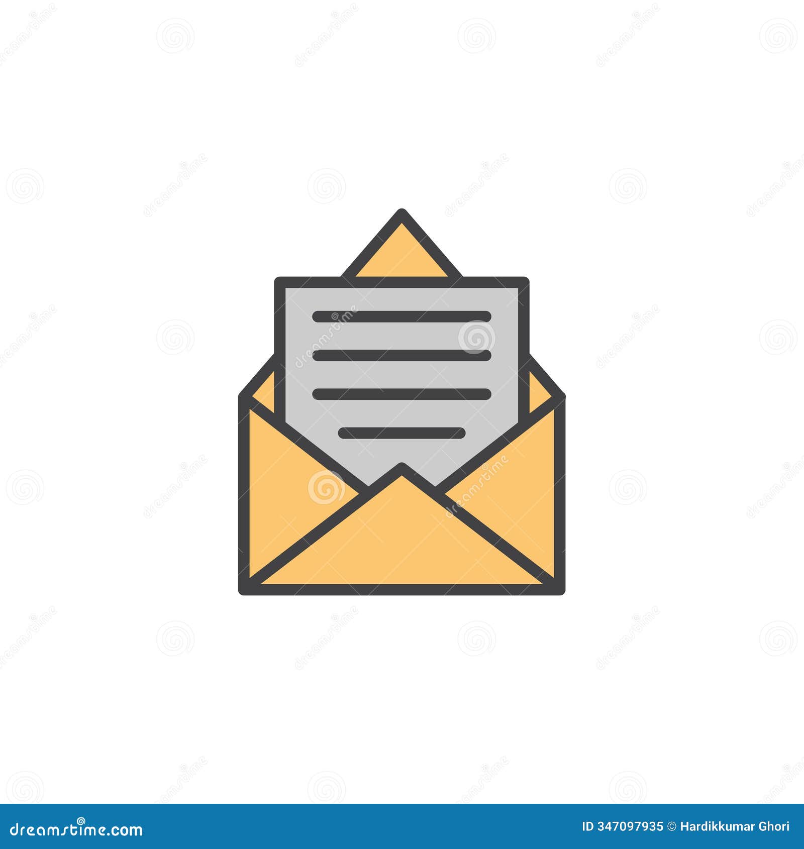 Open Email Icon in Colored Version Stock Illustration - Illustration of ...