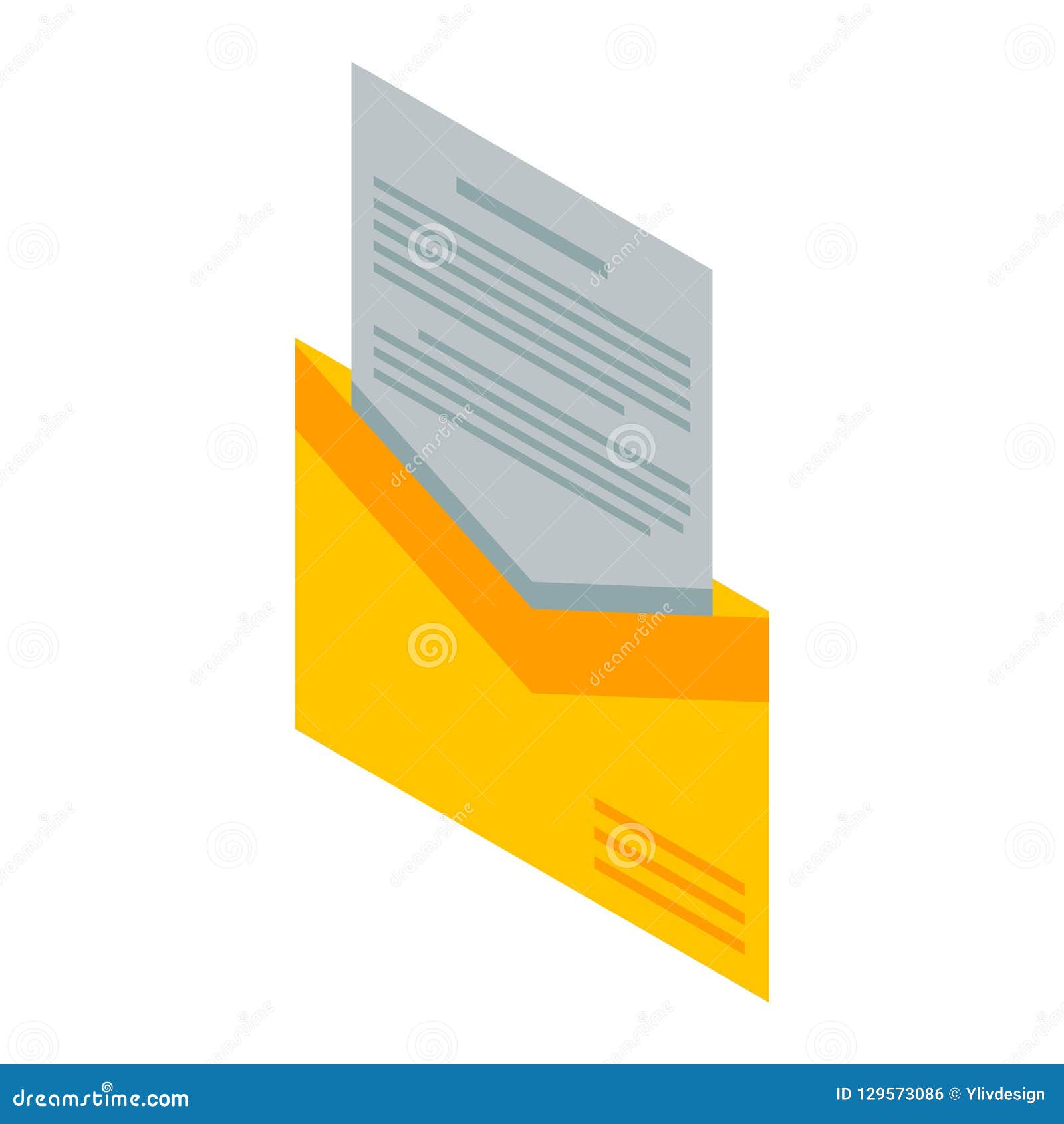 Open Email Icon, Isometric Style Stock Vector - Illustration of ...