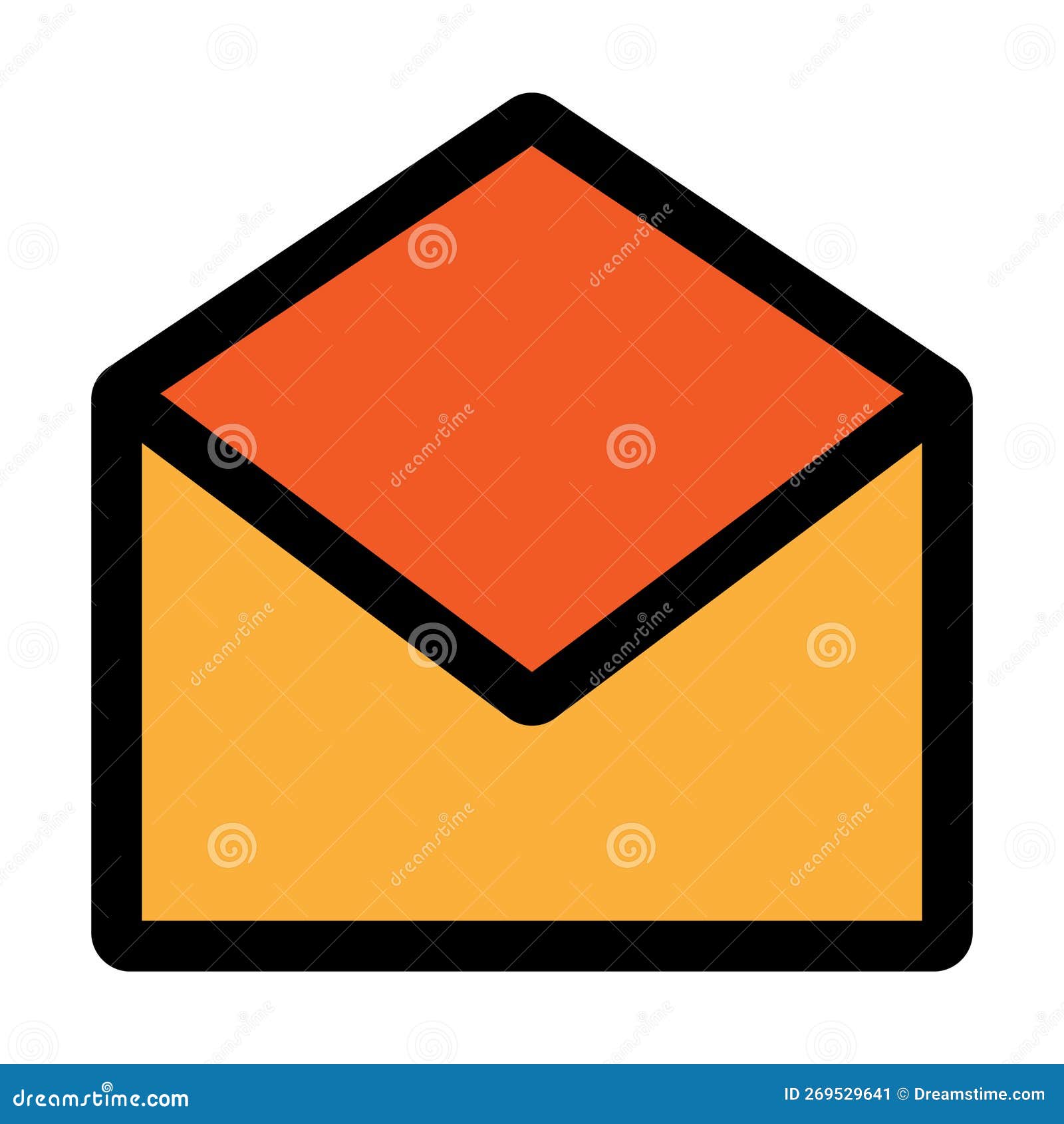 Open Email Icon Line Isolated on White Background. Black Flat Thin Icon ...