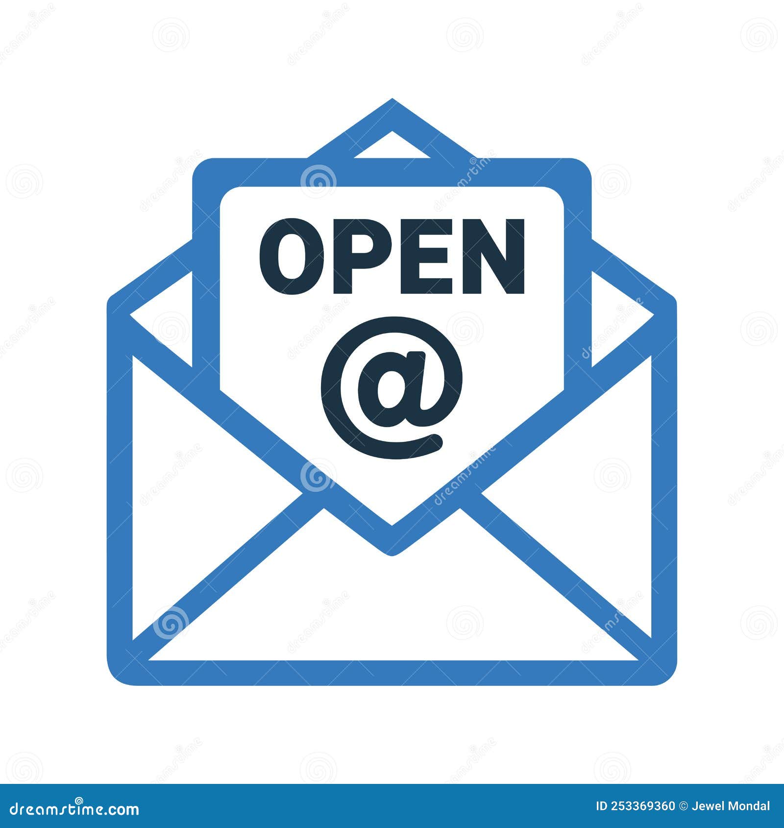 Open Email Icon. Simple Vector Design Stock Photo - Image of icon ...