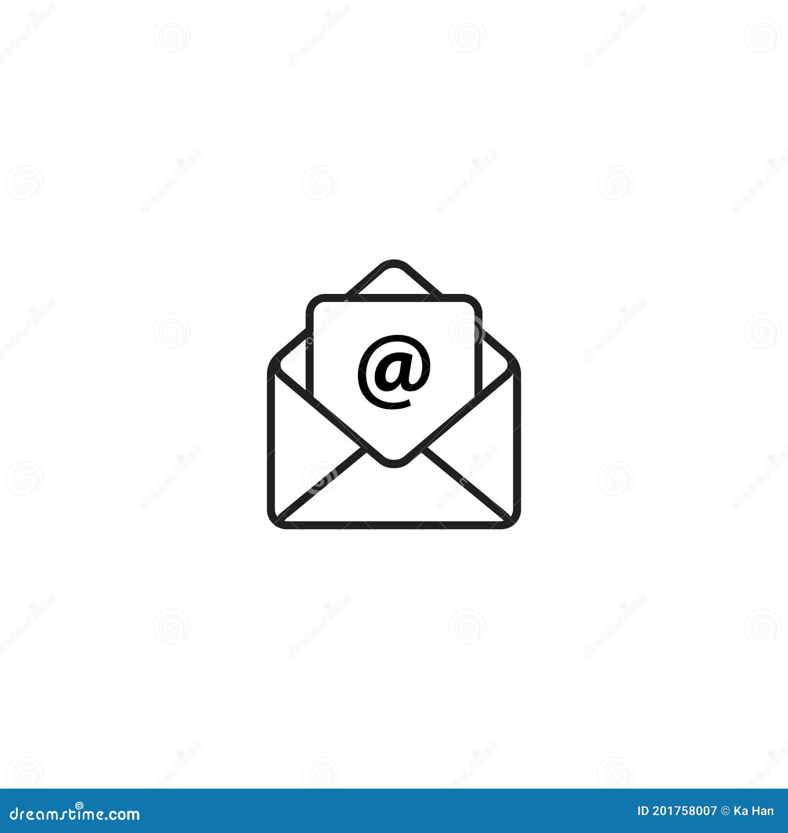 Open Email Icon Vector. Mail Logo Symbol Illustration Stock Vector ...