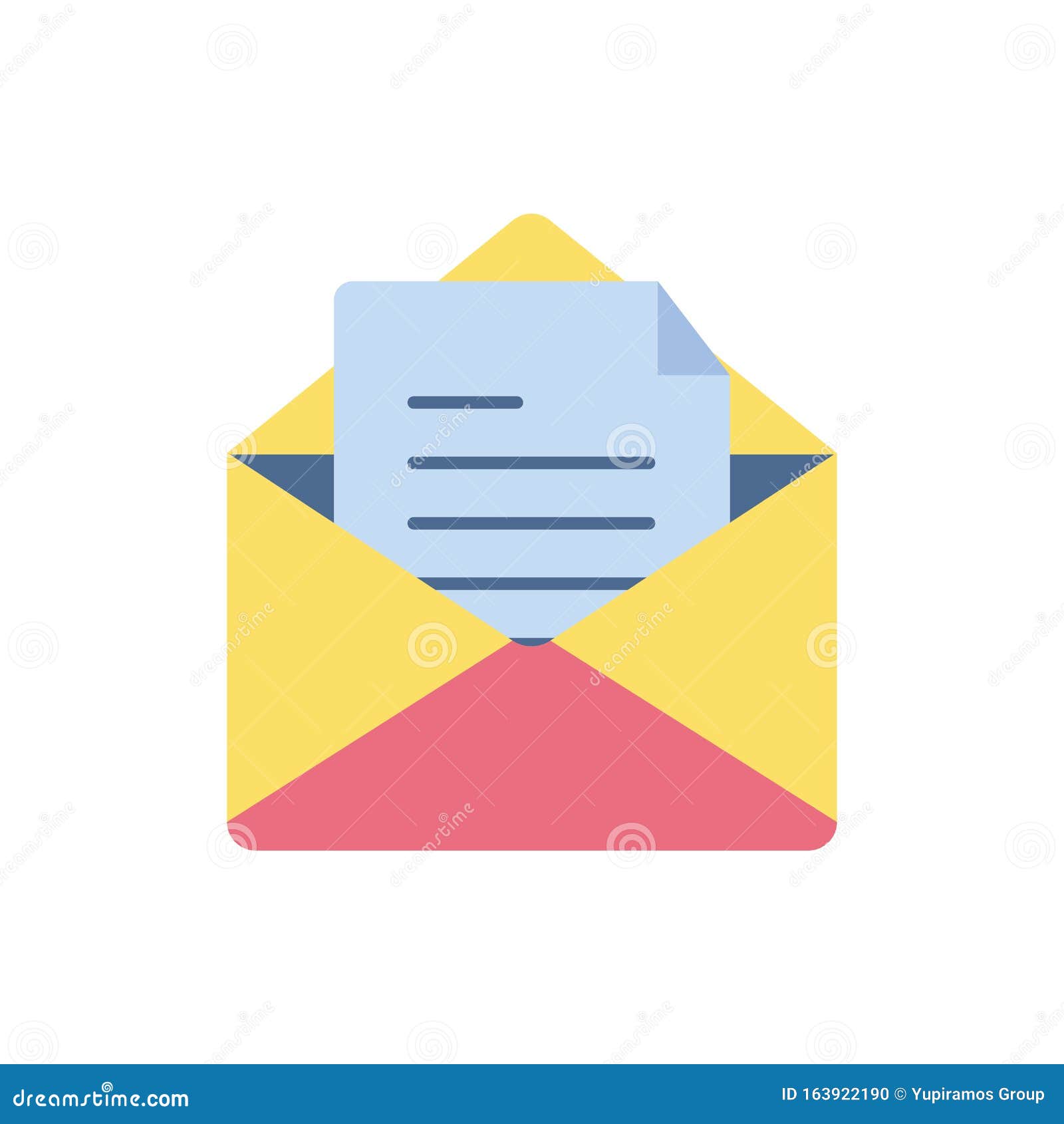 Open Email School Education Learning Flat Style Stock Vector ...