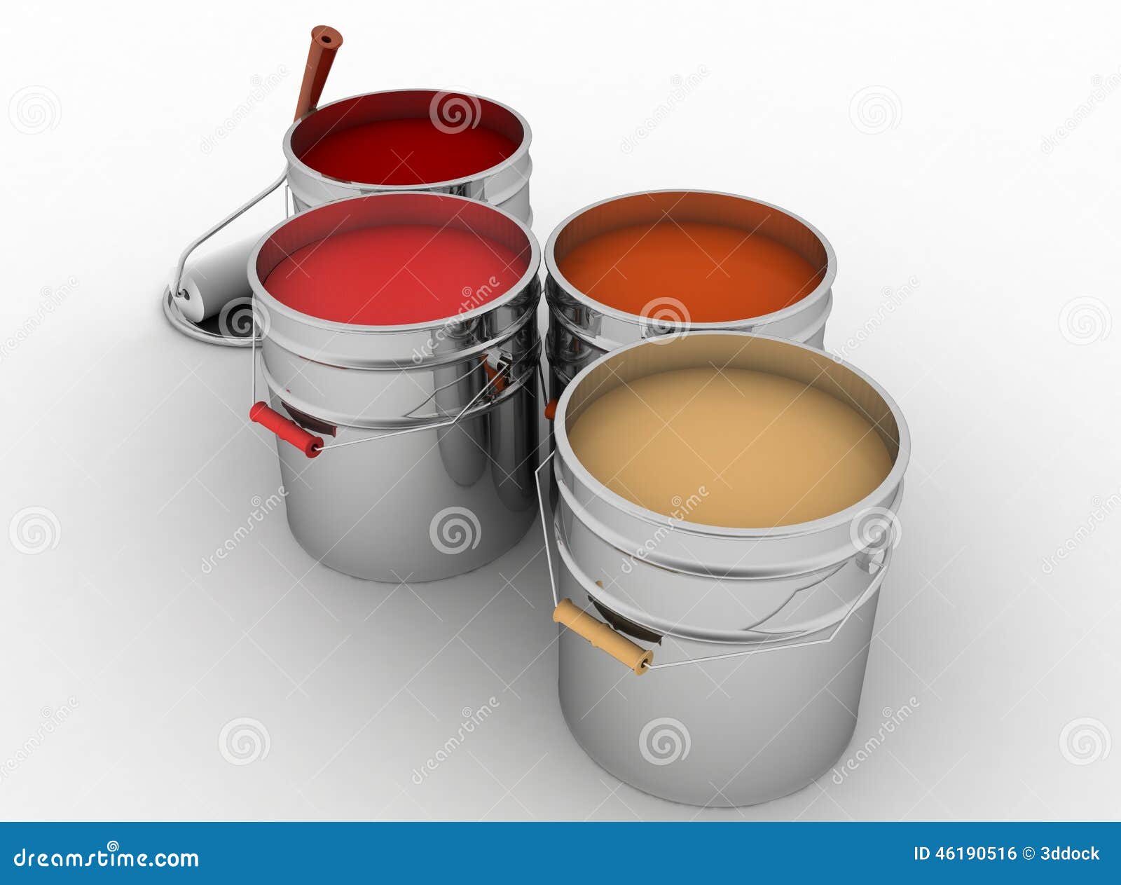 Open Emmers Met Een Verf En Een Rol Stock Illustratie - Illustration of ...