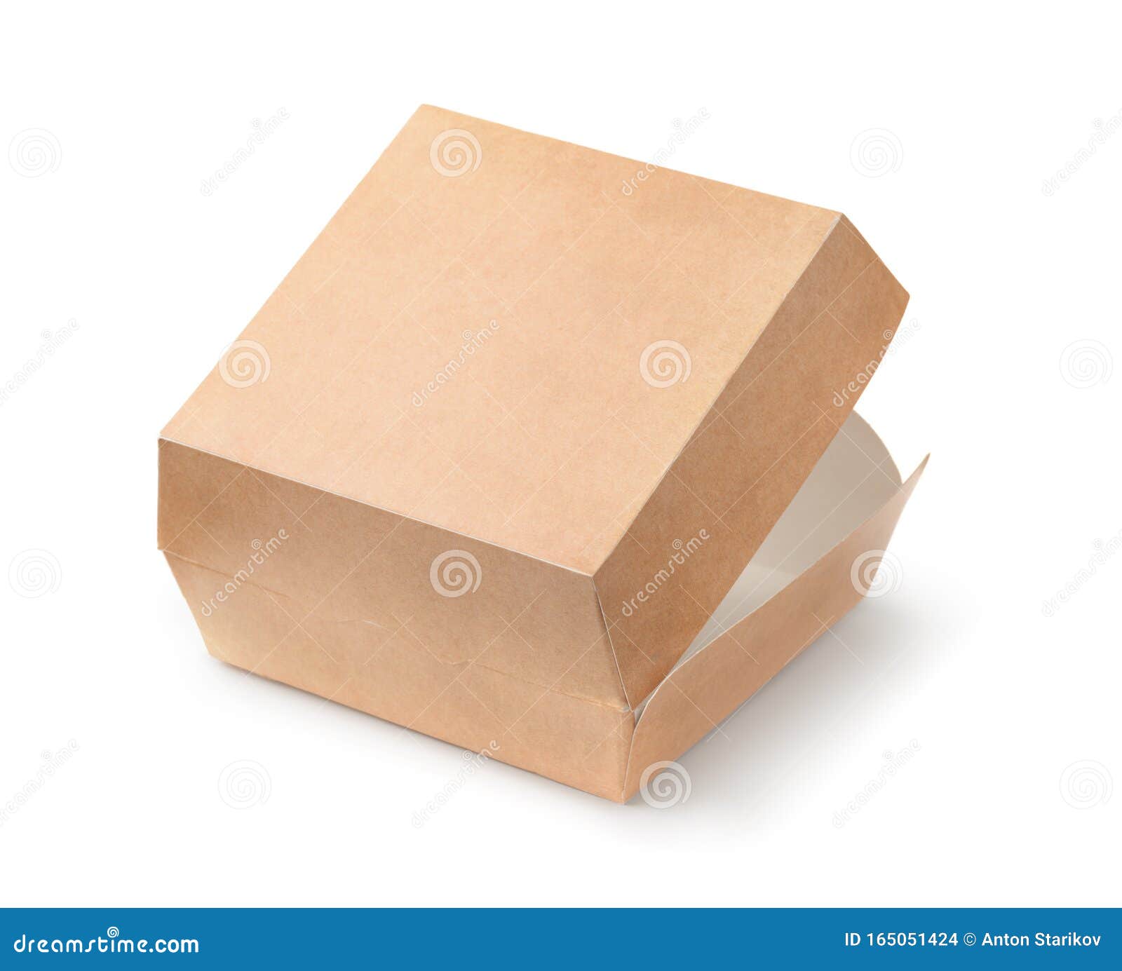 Open Empty Blank Burger Box Stock Photo - Image of container, lunch ...