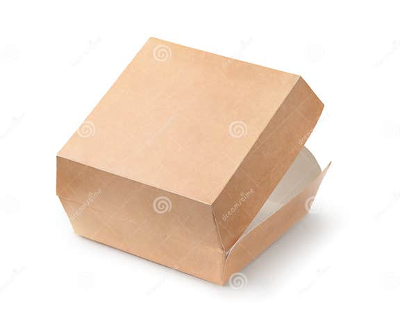 Open Empty Blank Burger Box Stock Photo - Image of container, lunch ...