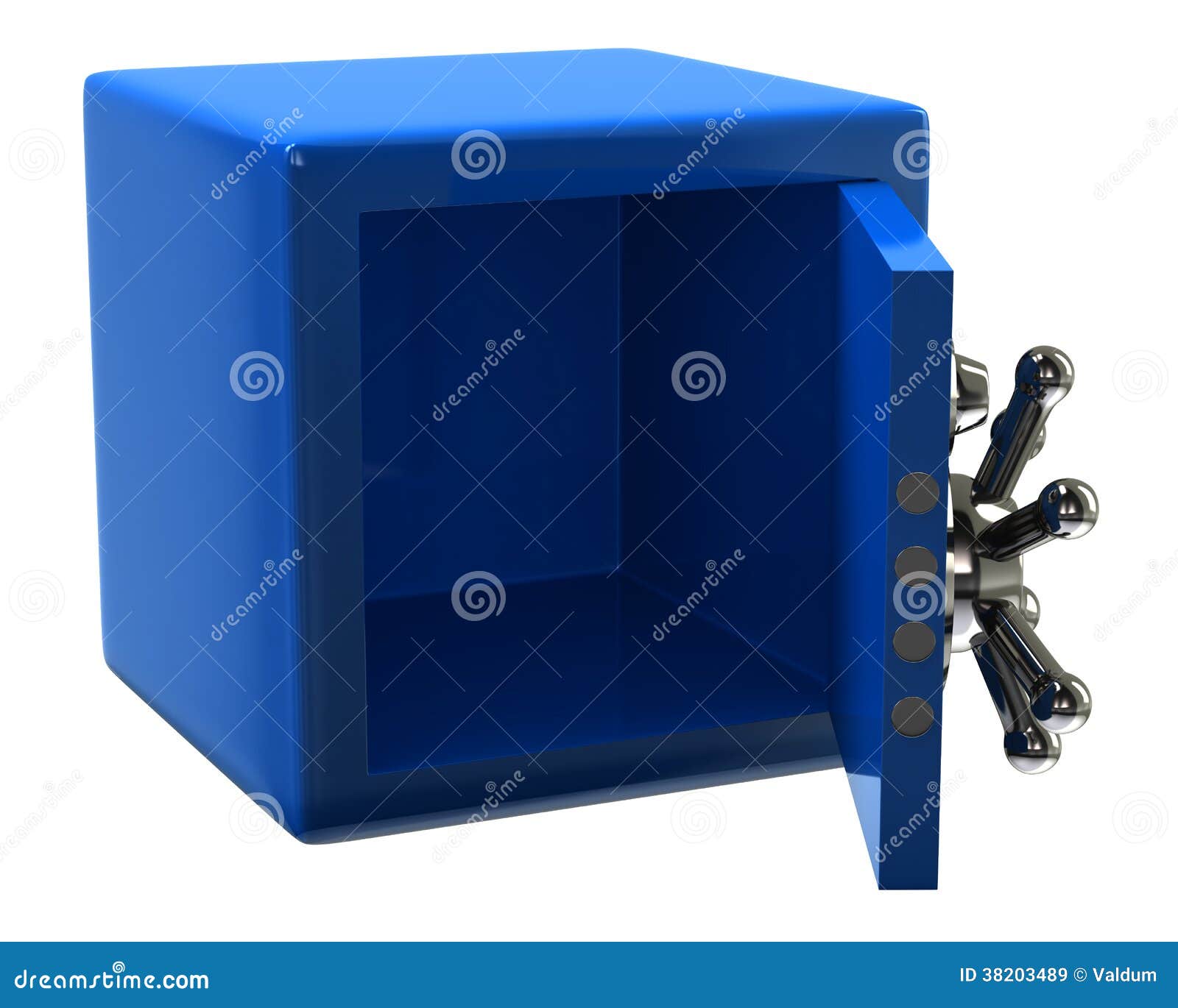 Open Empty Blue Security Safe Stock Illustration - Illustration of open ...