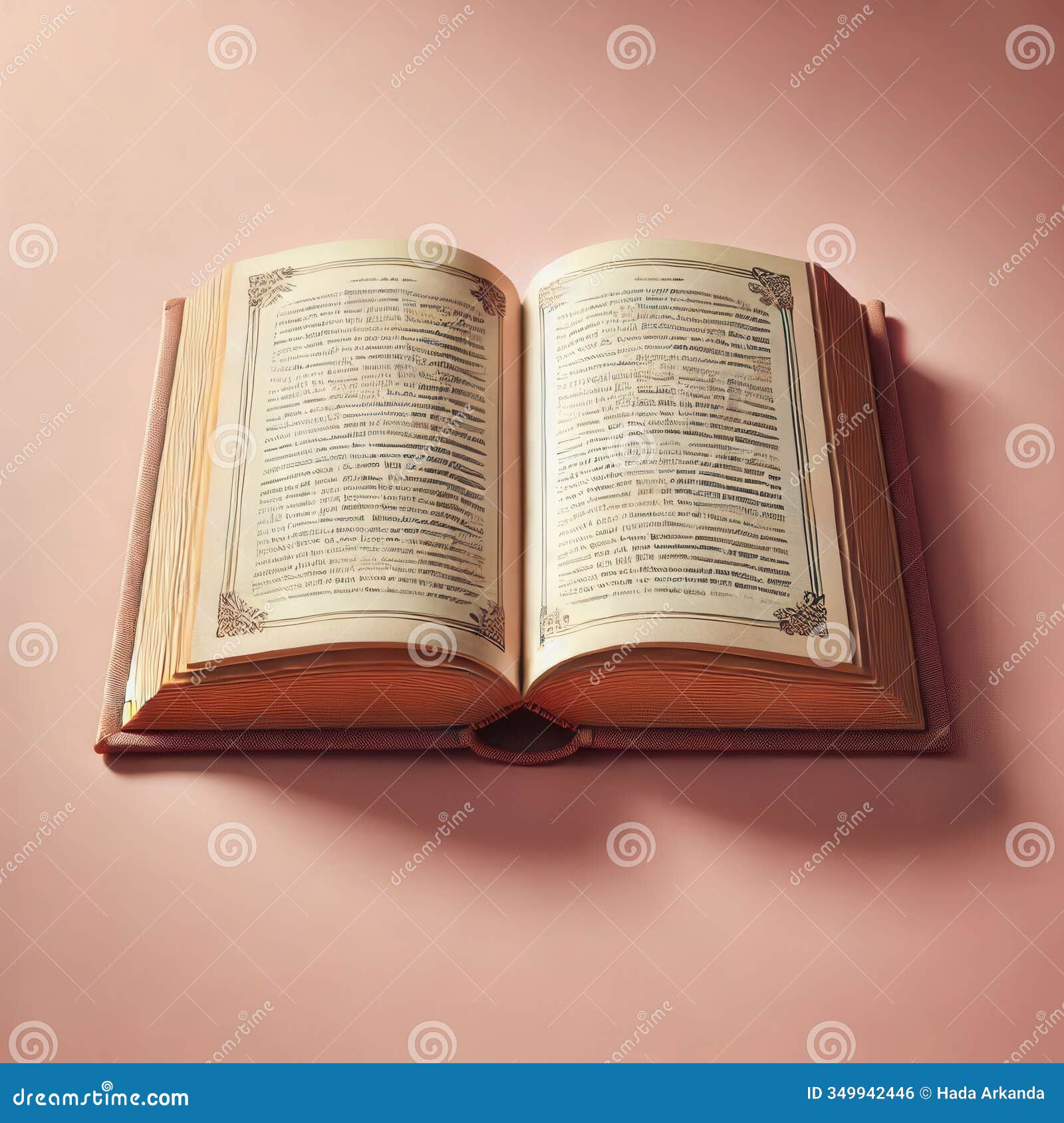 An Open Empty Book Resting on a Soft Pink Background, Perfect for ...