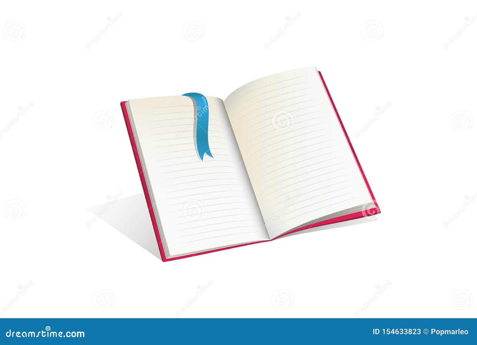 Open Empty Book Template Realistic Cartoon Vector Illustration Stock ...