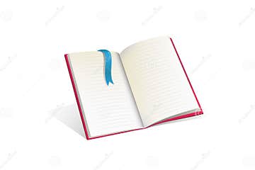 Open Empty Book Template Realistic Cartoon Vector Illustration Stock ...