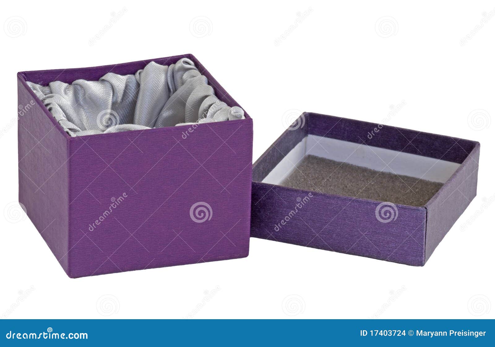 Open Empty Box with Satin Interior. Isolated. Stock Photo - Image of ...