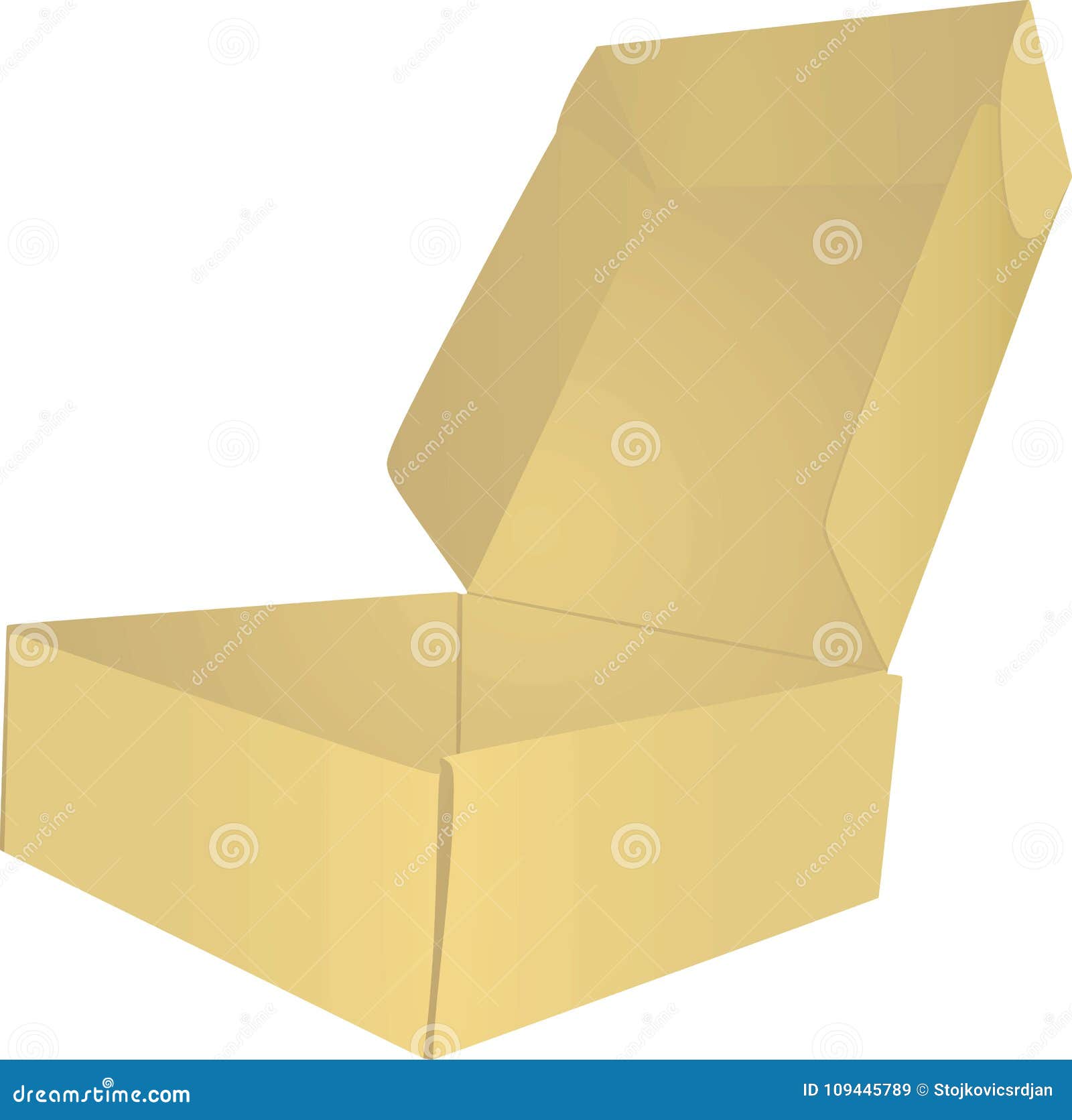 Open Empty Box on White Background Stock Vector - Illustration of paper ...