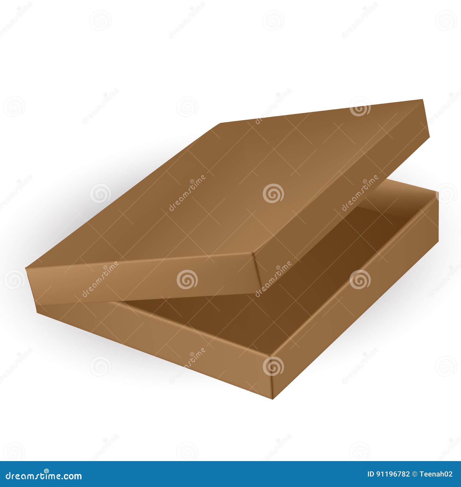 Open Empty Brown Packaging Box Stock Vector - Illustration of gray ...