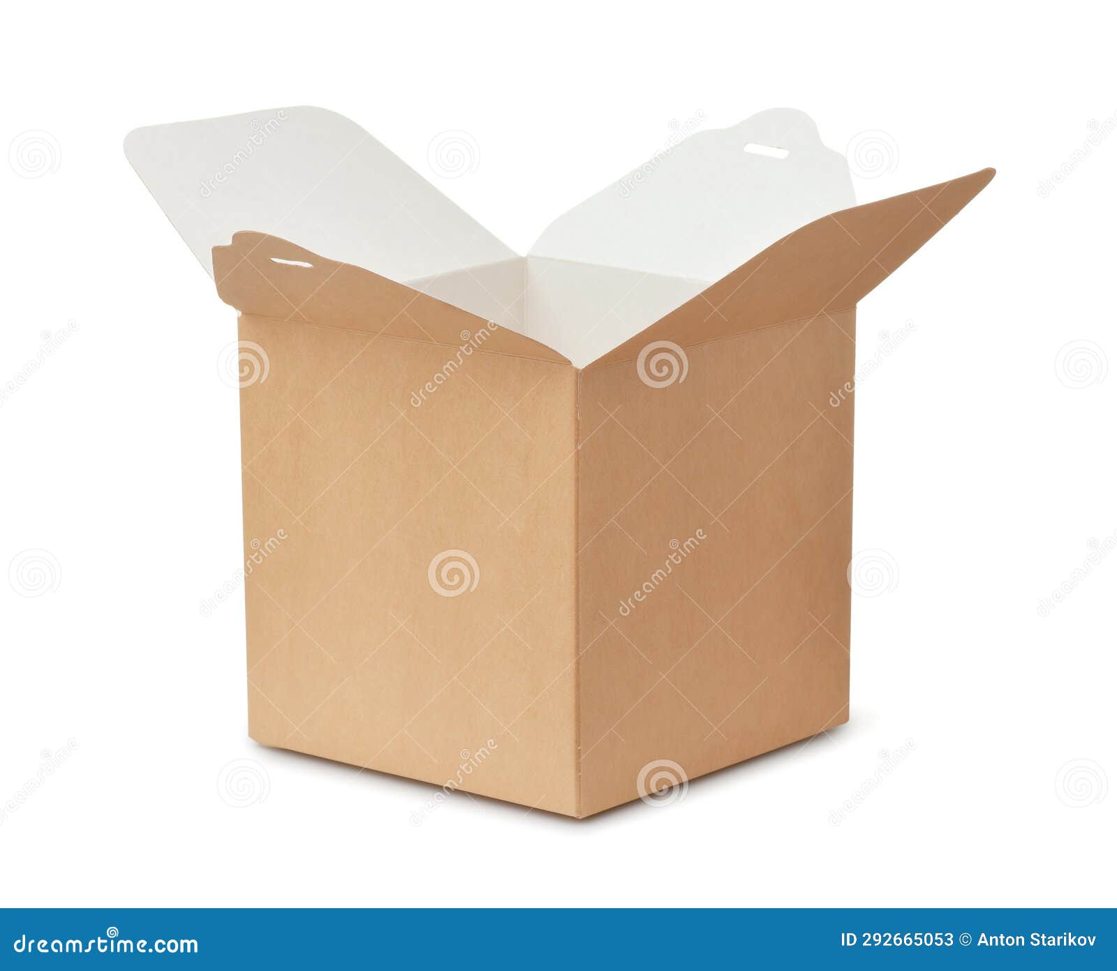Open empty brown paper box stock image. Image of square - 292665053