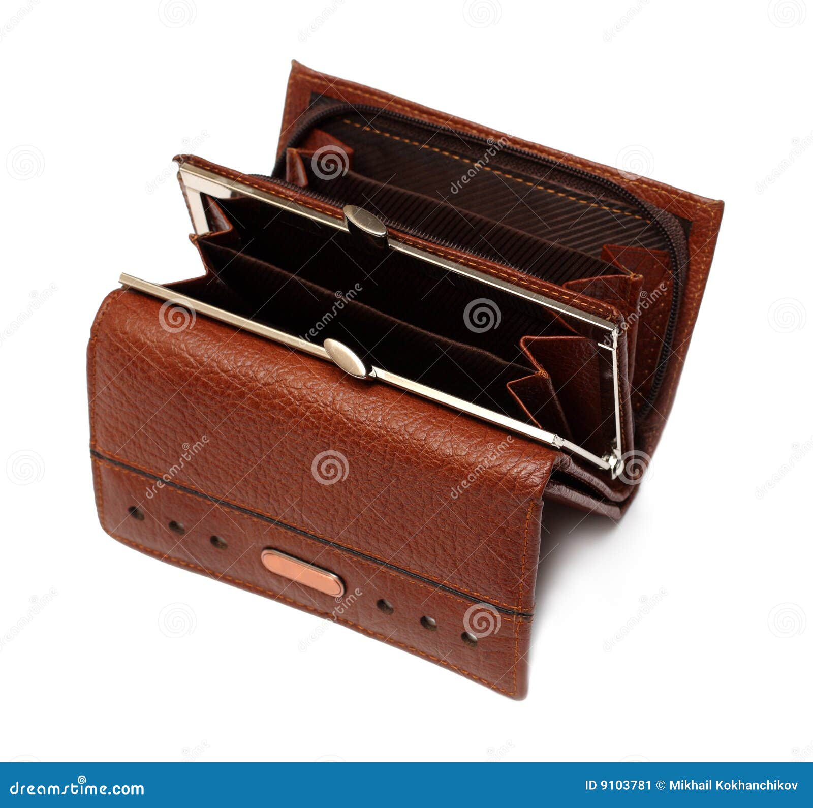 Open empty brown purse stock image. Image of purse, ideas - 9103781