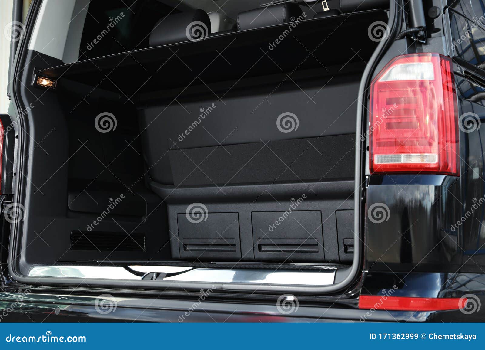 Open Empty Capacious Trunk of Modern Car Stock Image - Image of back ...