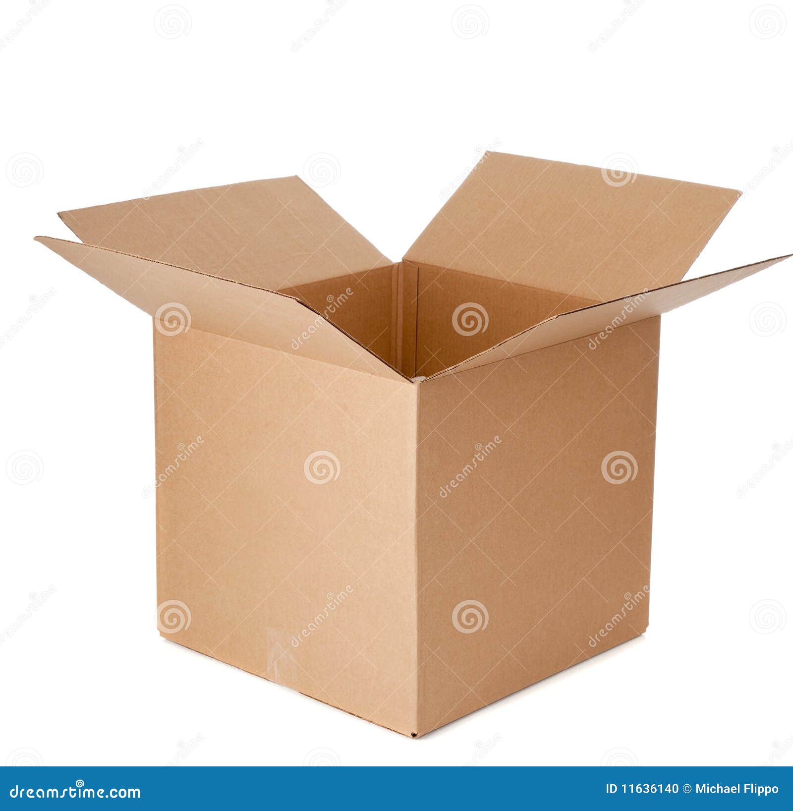 An Open Empty Cardboard Box Stock Photo - Image of brown, parcel: 11636140