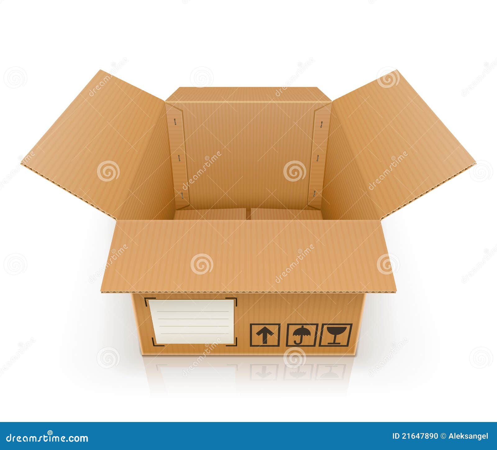 Open empty cardboard box stock vector. Illustration of pack - 21647890