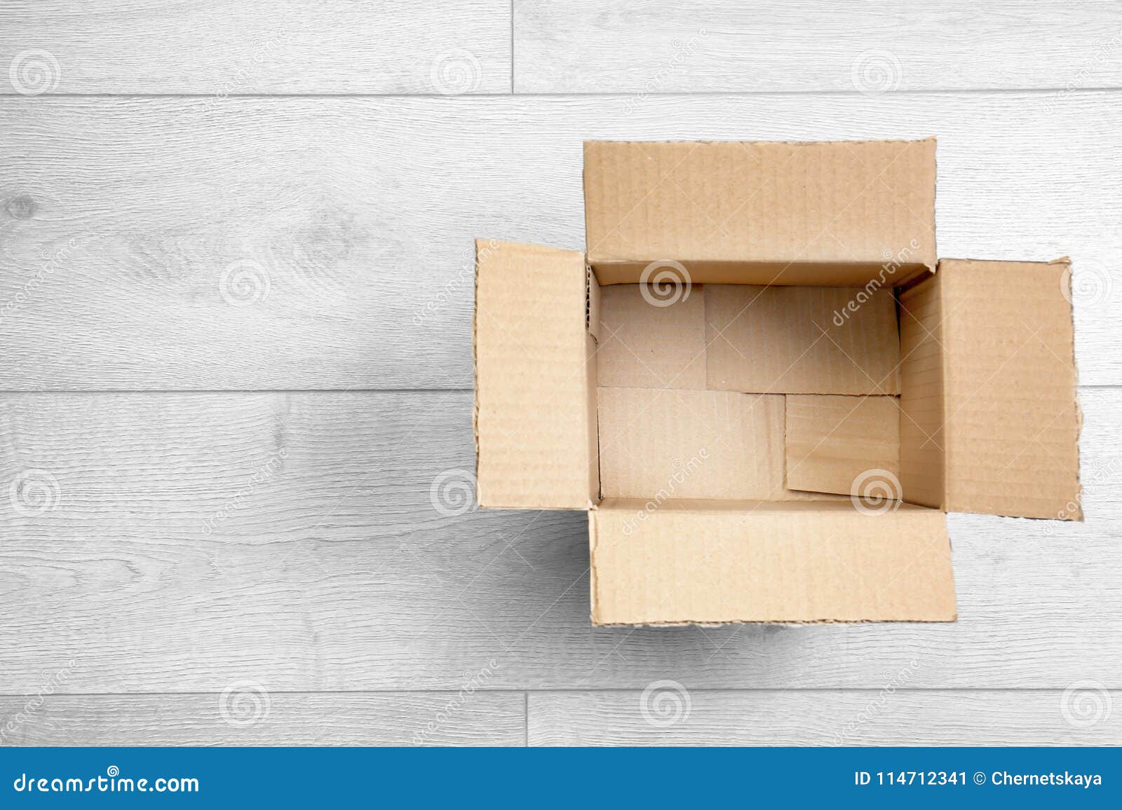 Open Empty Cardboard Box on Floor Stock Image - Image of logistics ...