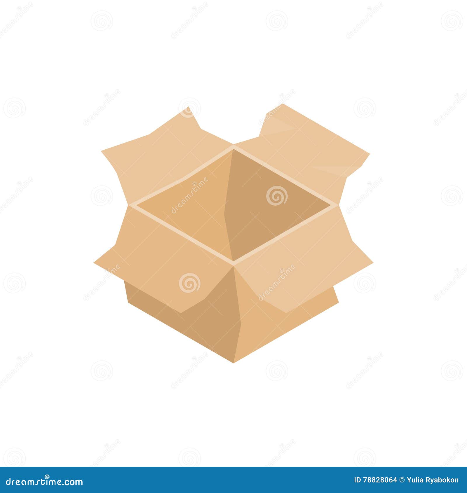 Open Empty Cardboard Box Icon, Isometric 3d Style Stock Vector ...