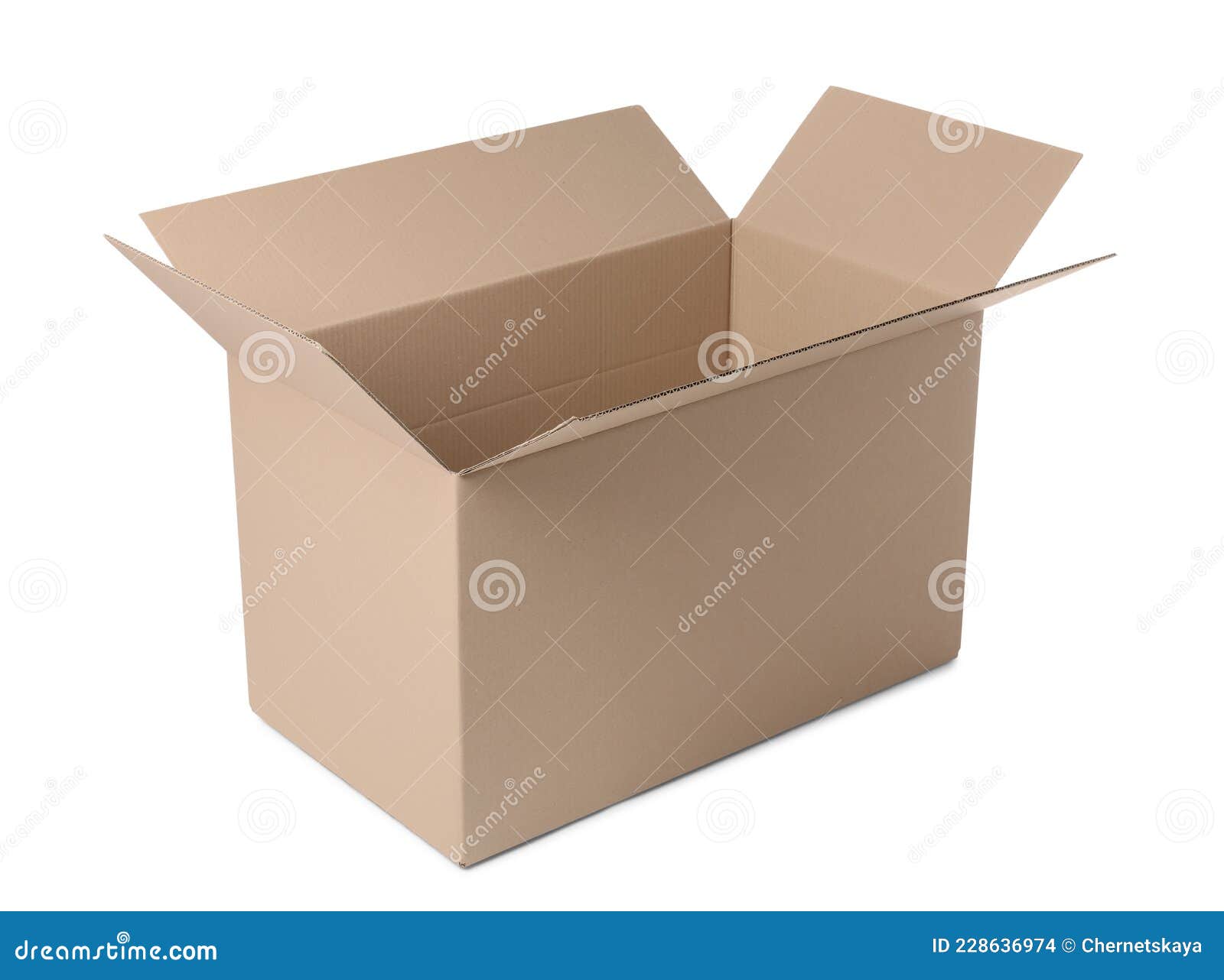 Open Empty Cardboard Box Isolated on White Stock Photo - Image of color ...