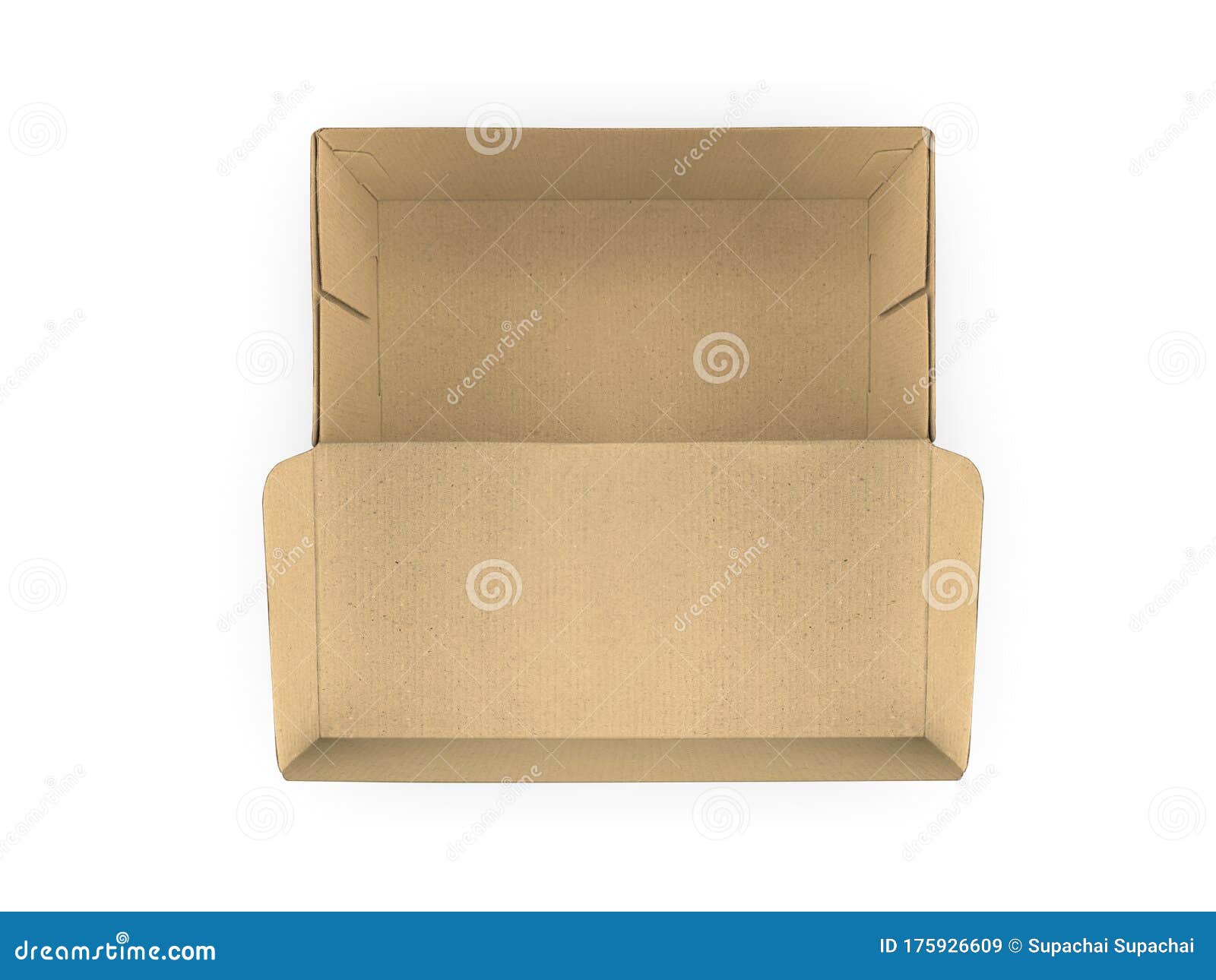 Open Empty Cardboard Box Isolated on White Background Stock Image ...