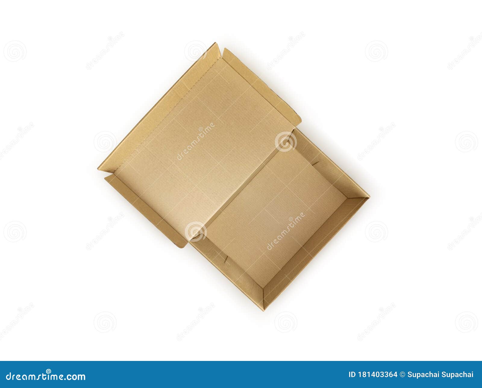 Open Empty Cardboard Box Isolated on White Background Stock Photo ...