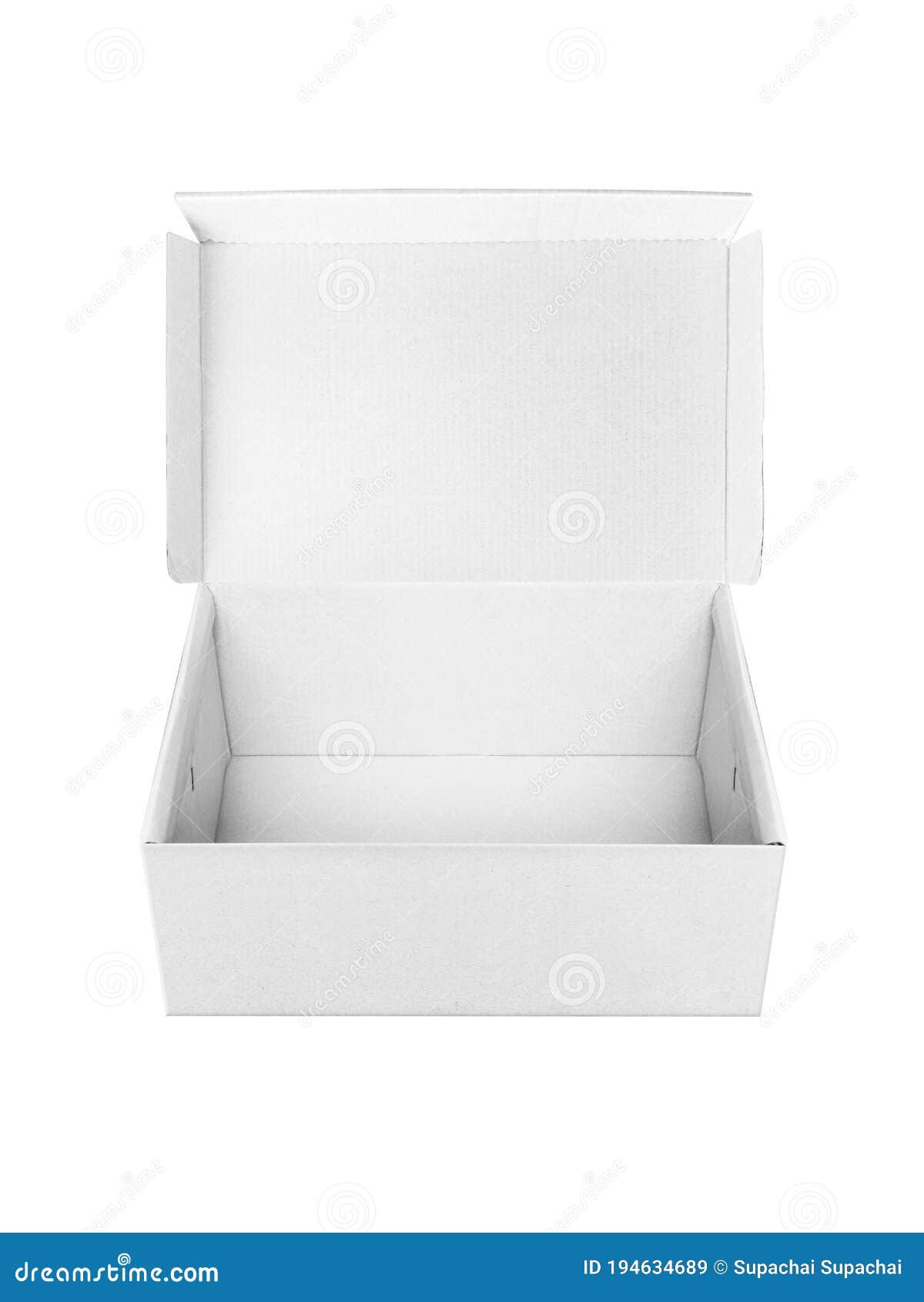 Open Empty Cardboard Box Isolated on White Background Stock Image ...