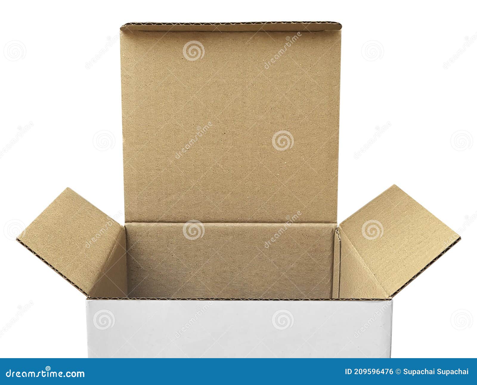 Open Empty Cardboard Box Isolated on White Background. Stock Photo ...