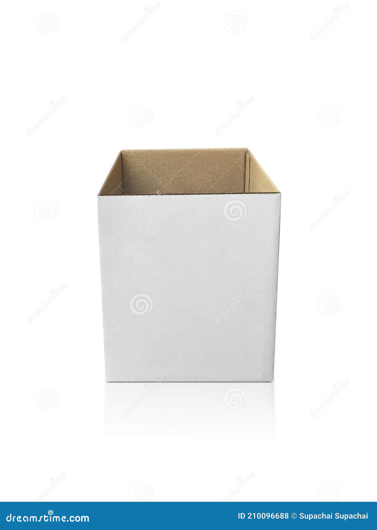 Open Empty Cardboard Box Isolated on White Background. Stock Photo ...