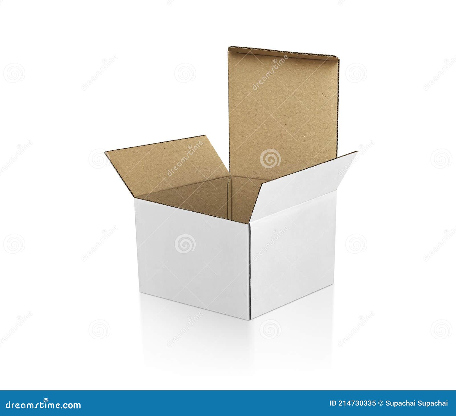 Open Empty Cardboard Box Isolated on White Background Stock Image ...