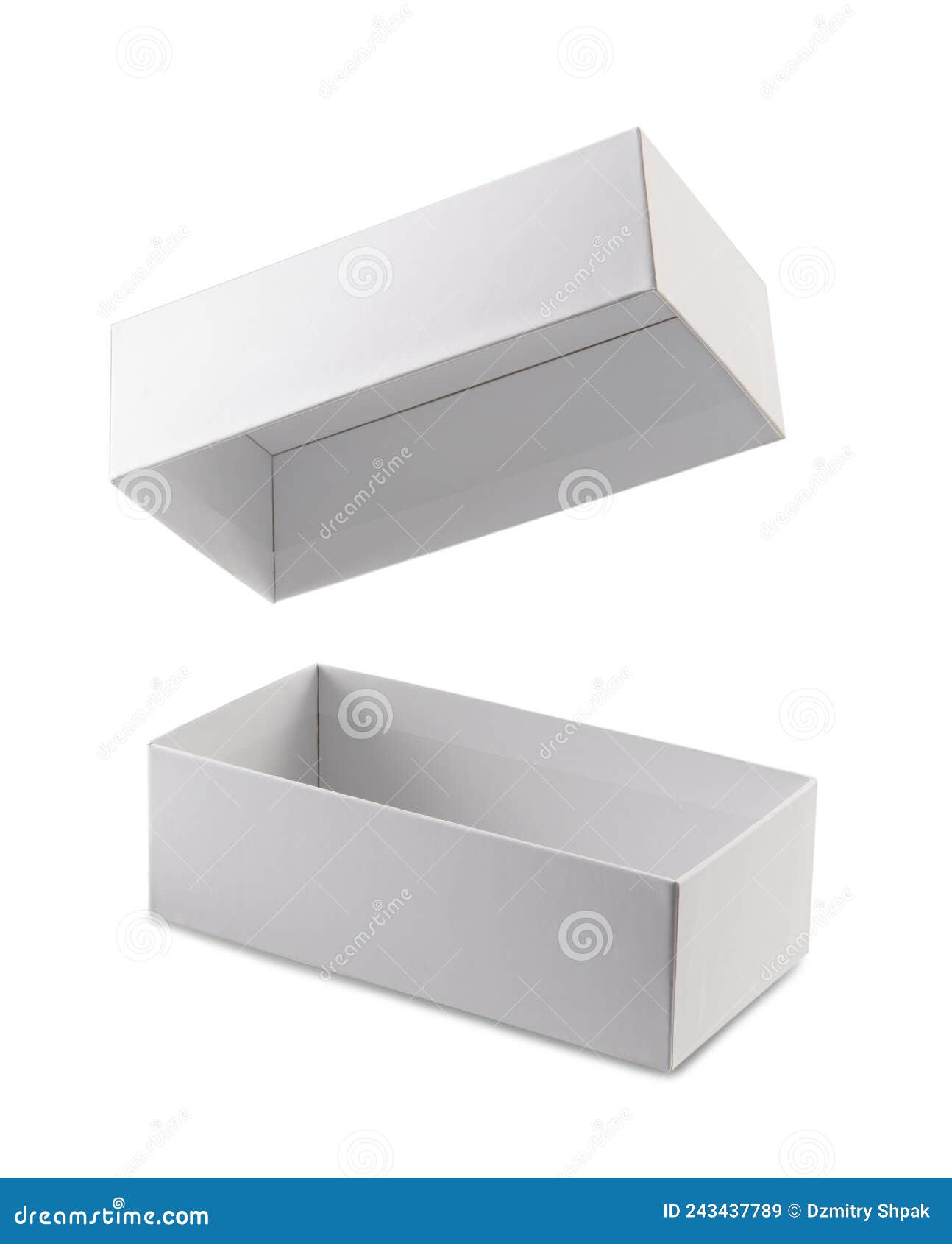 Open Empty Cardboard Box Isolated on White Background. Stock Image ...