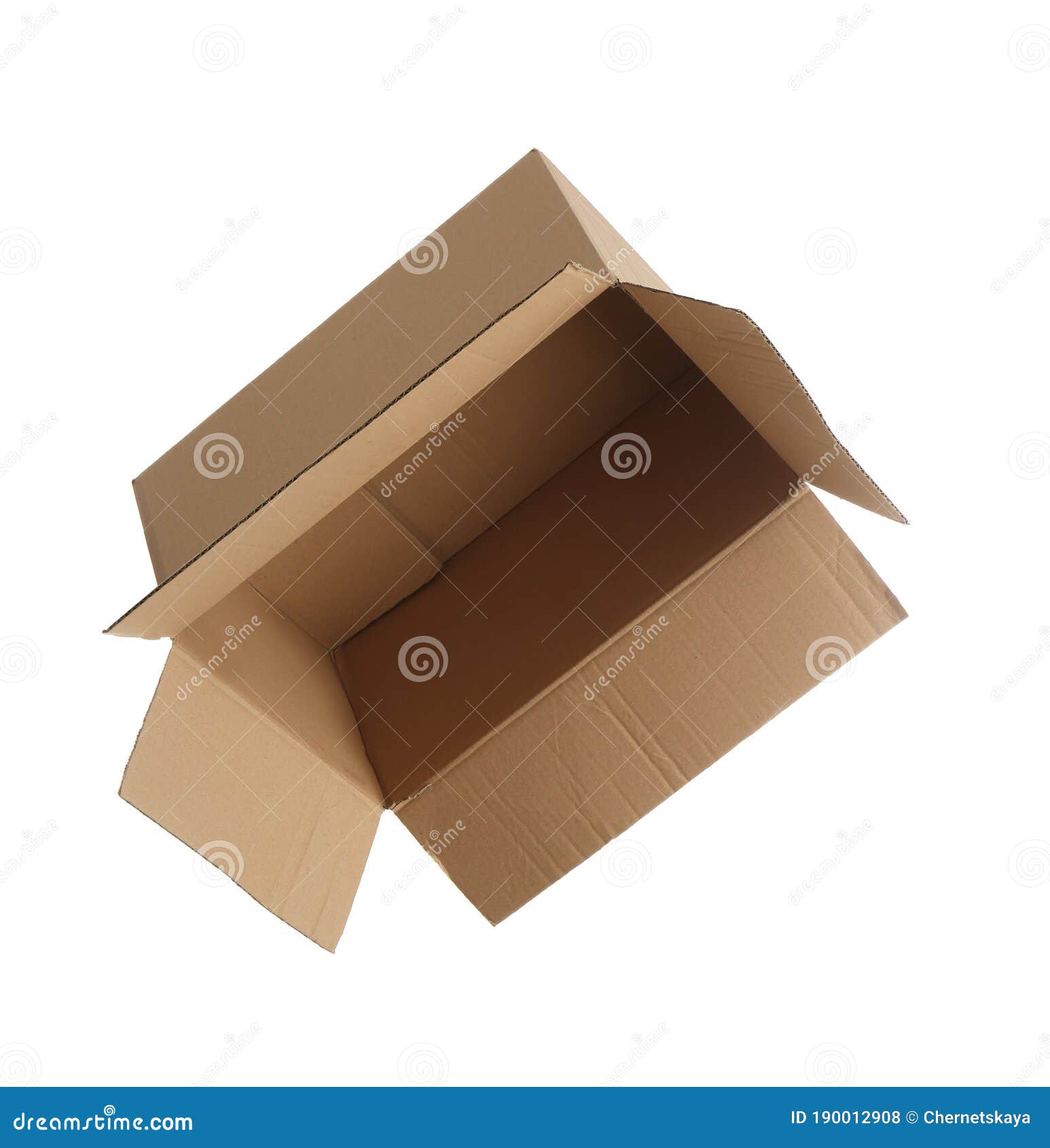 Open Empty Cardboard Box Isolated Stock Photo - Image of carton ...