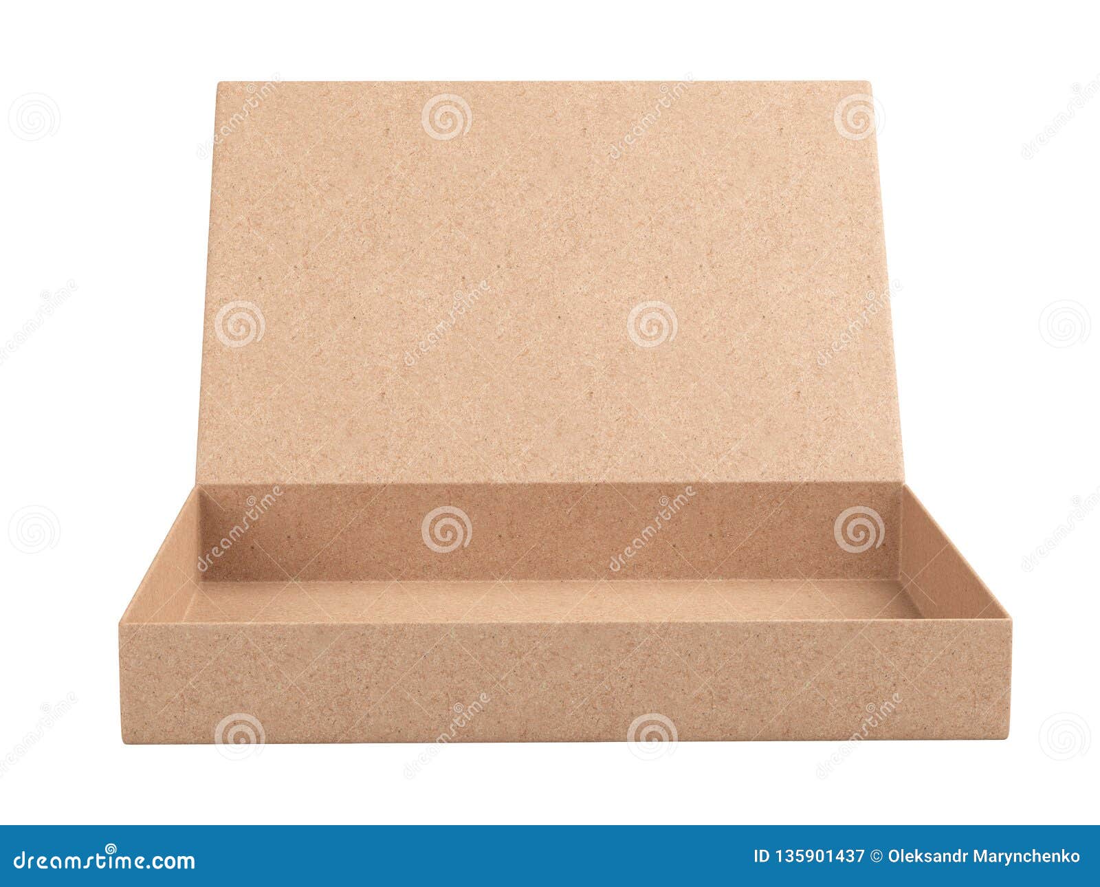Open Empty Cardboard Box from Recycled Paper - Front View Stock ...