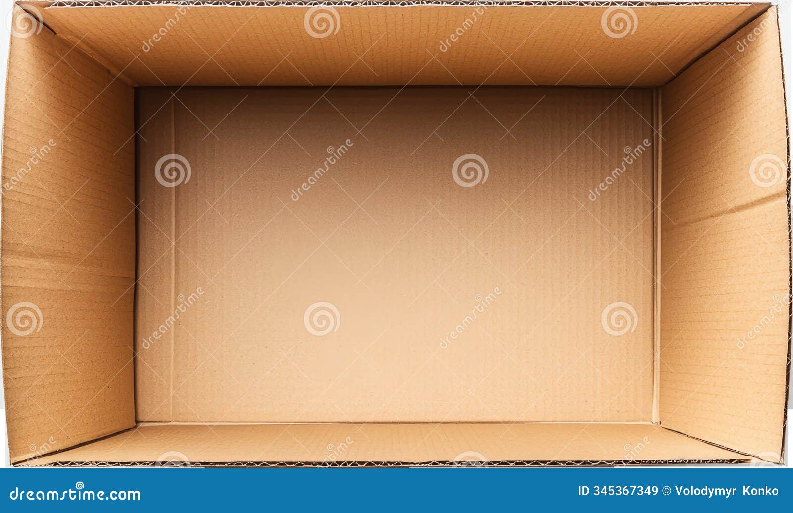 Open Empty Cardboard Box, Top View. Packaging and Transport Concept ...