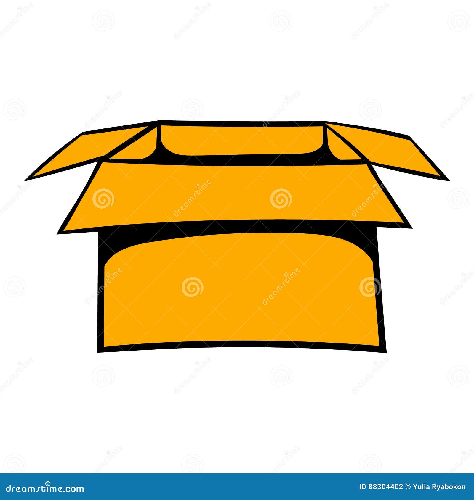 Open Empty Cardboard Icon, Icon Cartoon Stock Vector - Illustration of ...