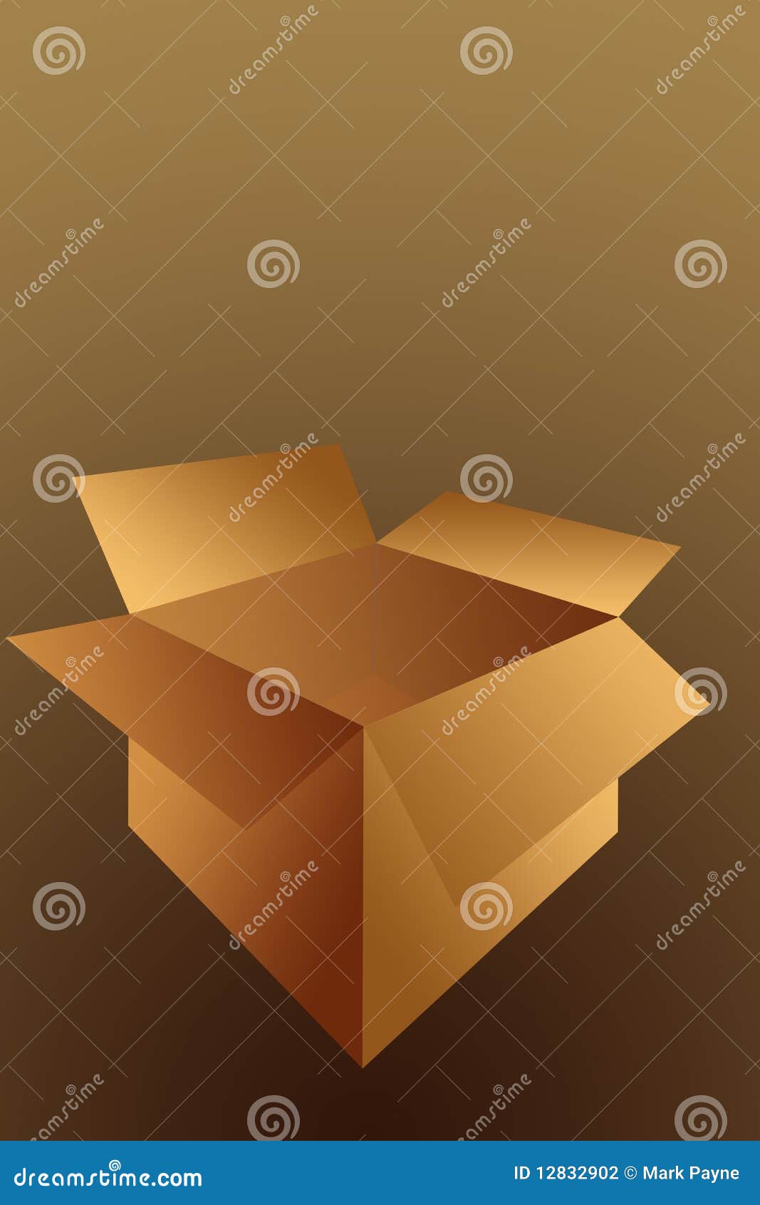 Open Empty Cardboard Shipping Box Illustration Stock Illustration ...