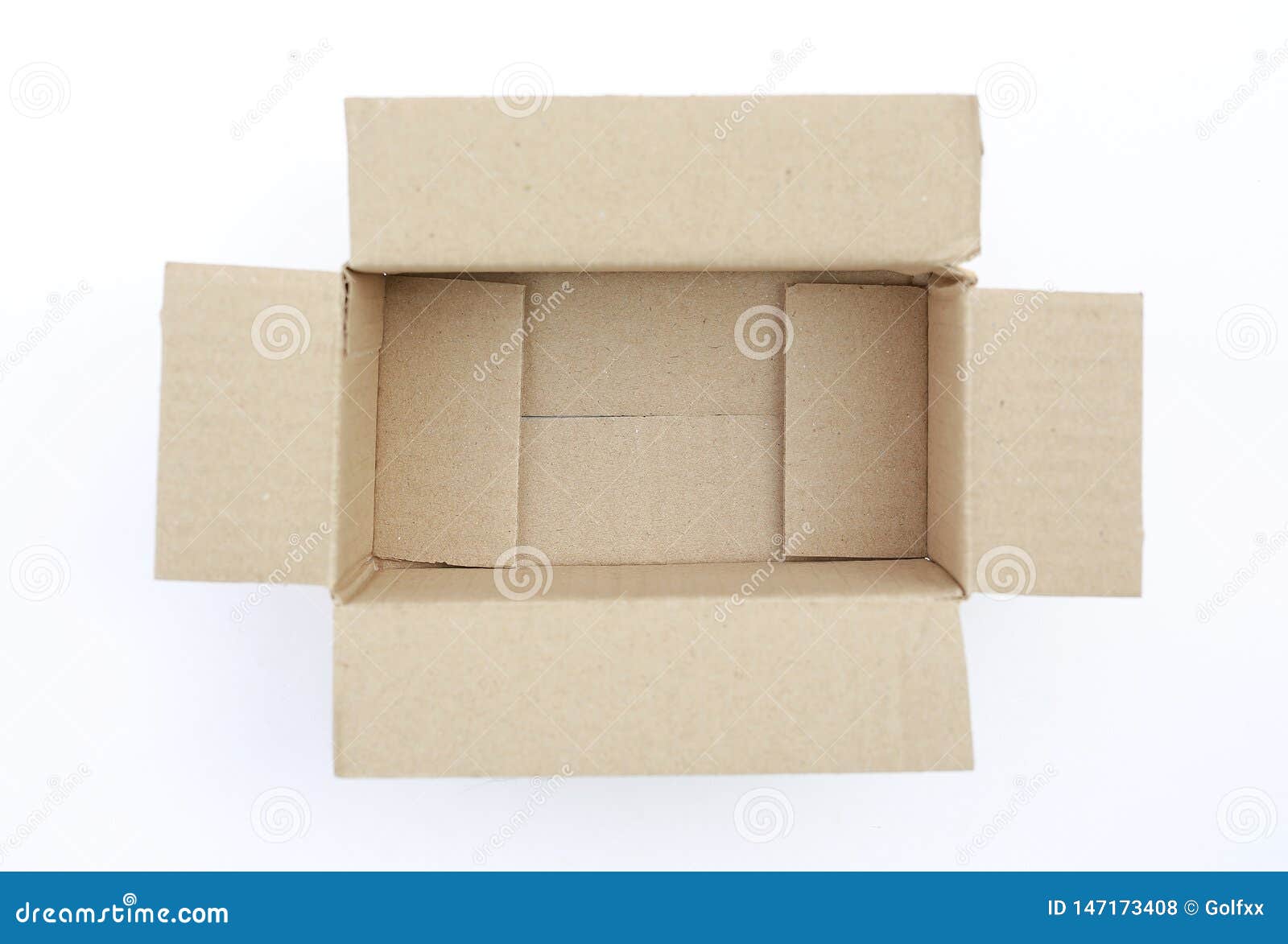 Open Empty Carton Corrugated Cardboard Box Isolated on White Stock ...