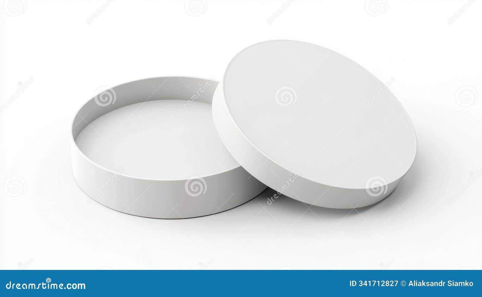 Open Empty Circular Box Isolated On A White Background Royalty-Free ...
