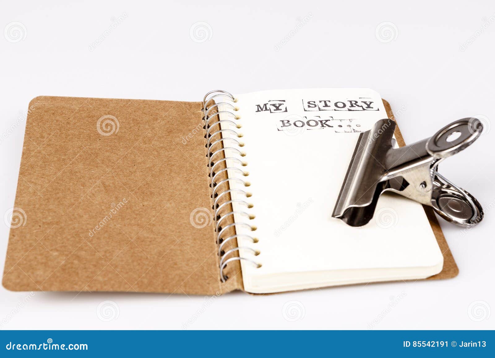 Open Empty Diary or Story Book with Pencil Stock Image - Image of ...