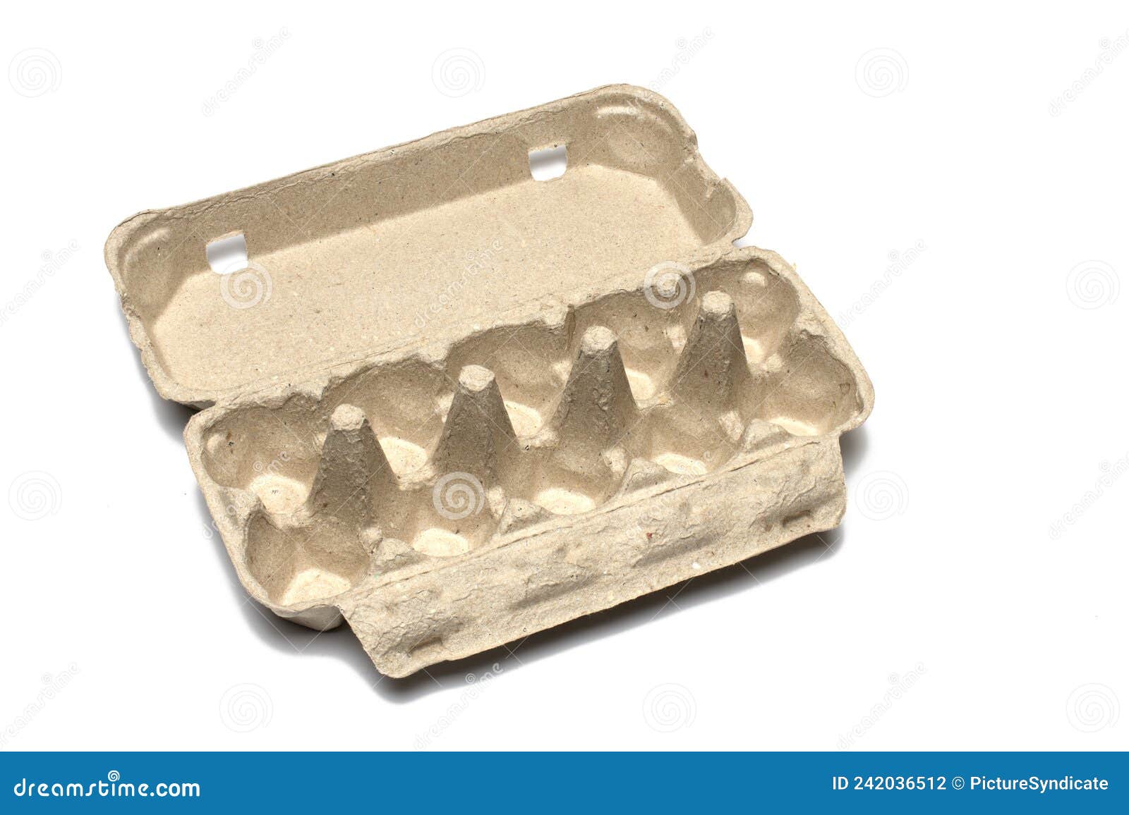 Open Empty Egg Carton Box White Background Stock Photo - Image of ...