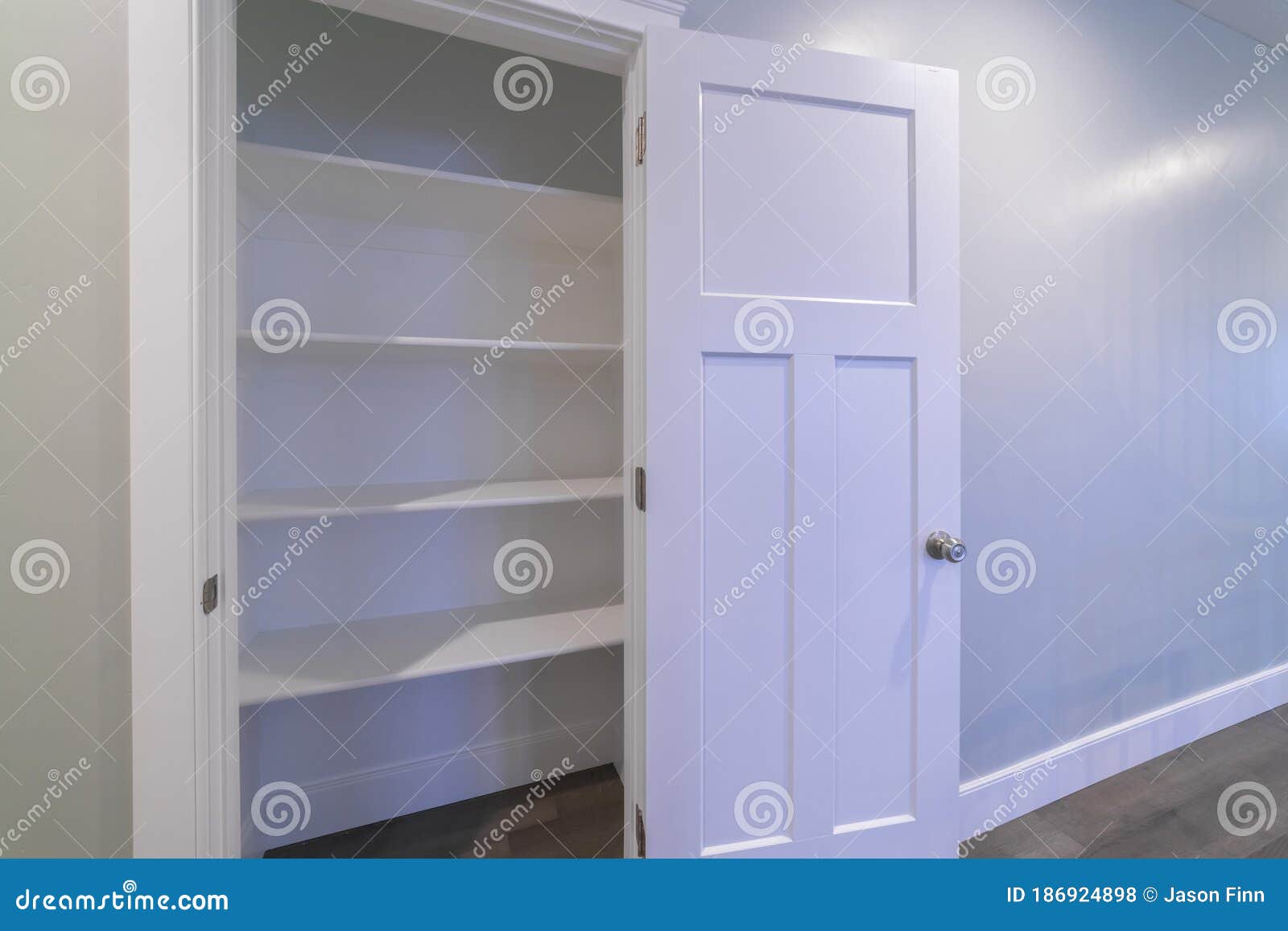 Open Empty Fitted Cupboard or Wardrobe Interior Stock Photo - Image of ...