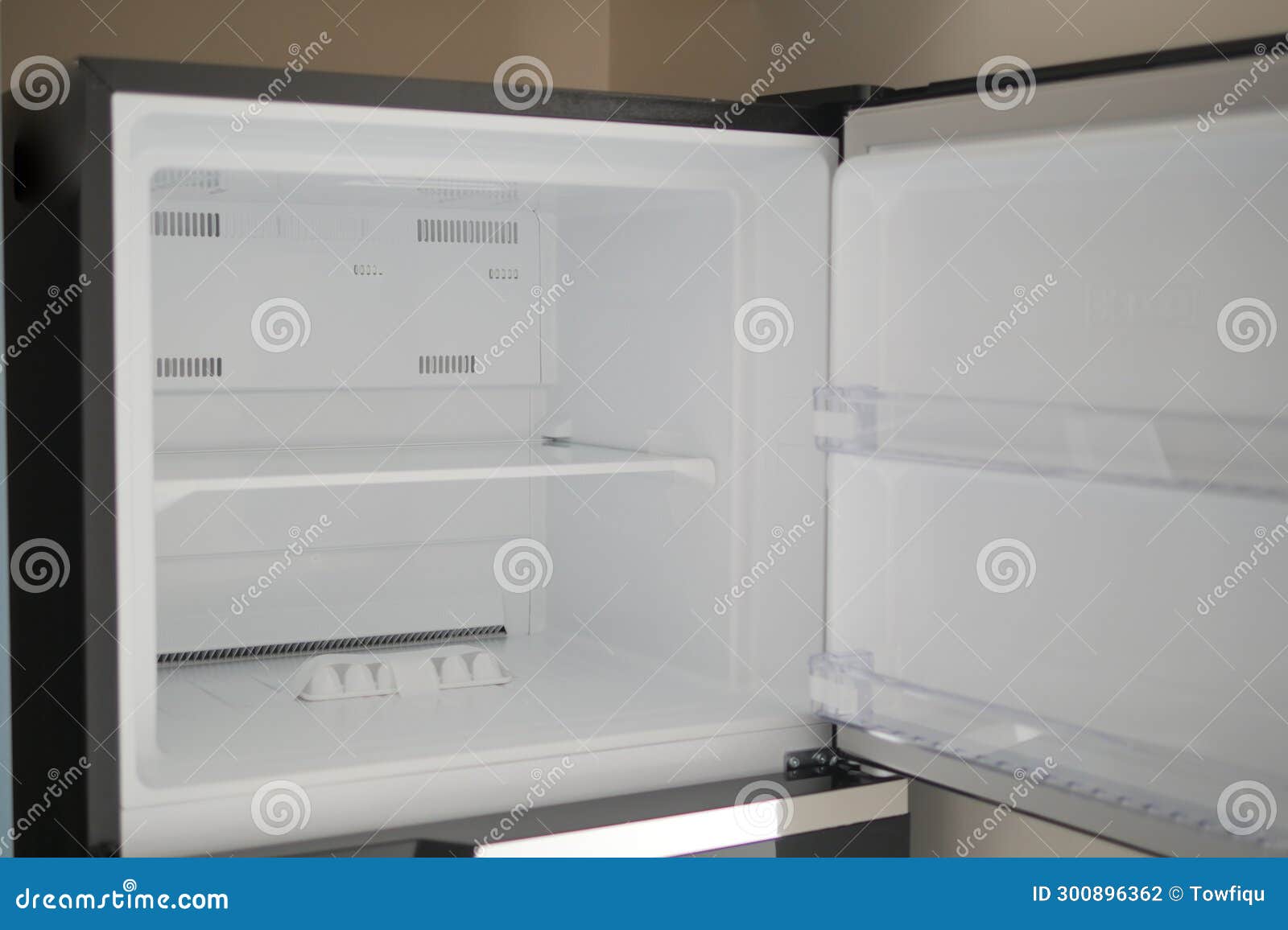 Open empty fridge at home stock photo. Image of domestic - 300896362