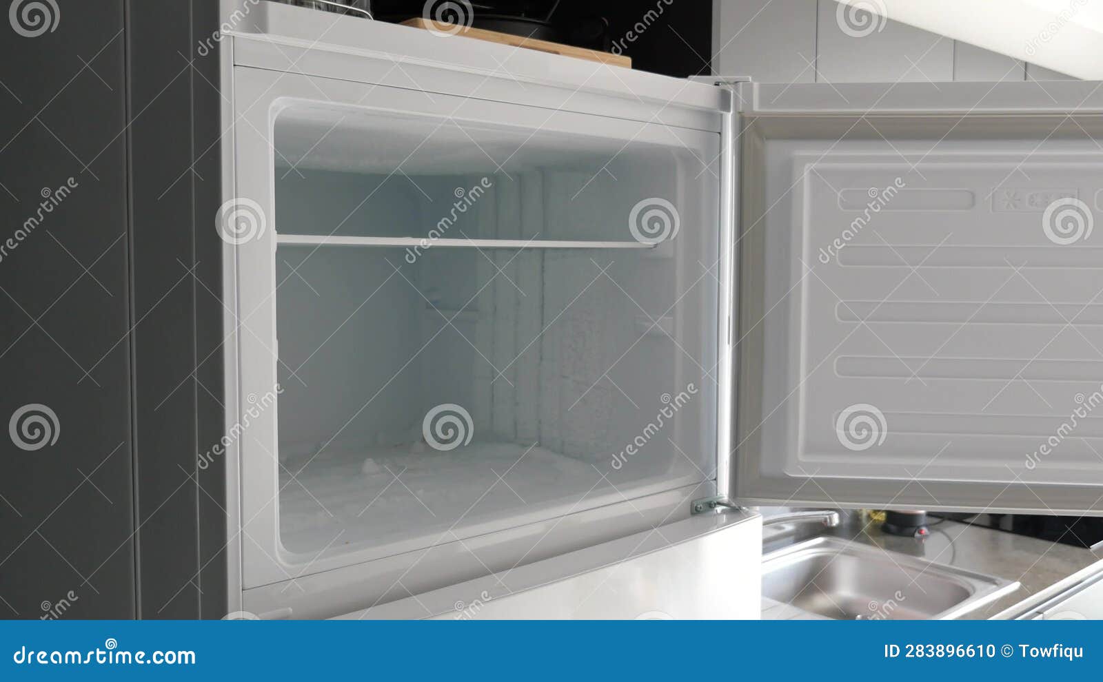Open empty fridge at home stock footage. Video of open - 283896610