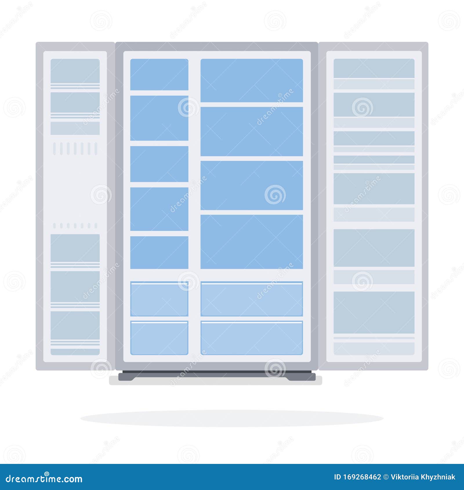 Open Empty Fridge Flat Isolated Stock Vector - Illustration of inside ... Open Empty Fridge Flat Isolated Stock Vector - Illustration of inside ...