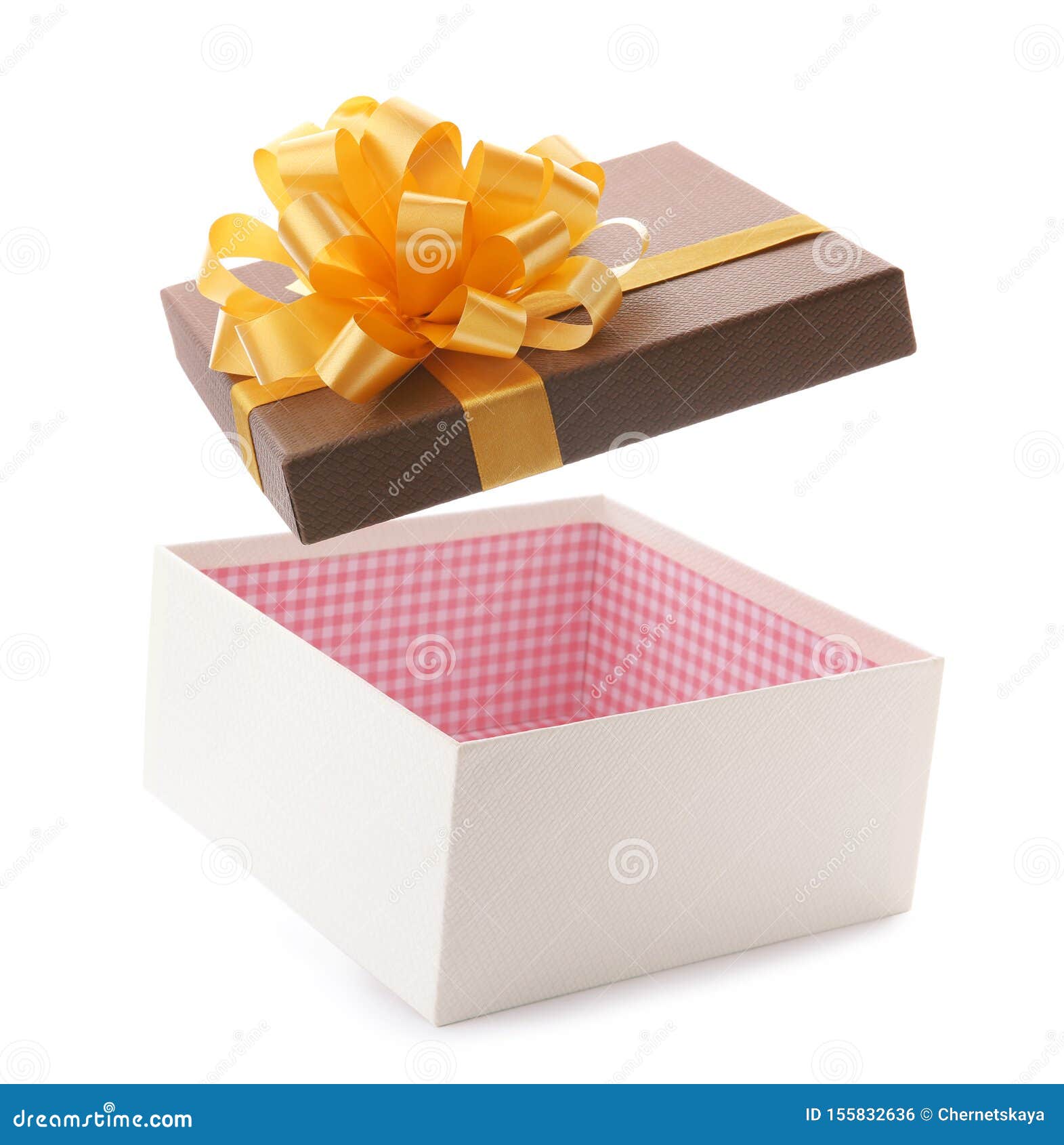 Open Empty Gift Box with Bow on Background Stock Photo - Image of love ...